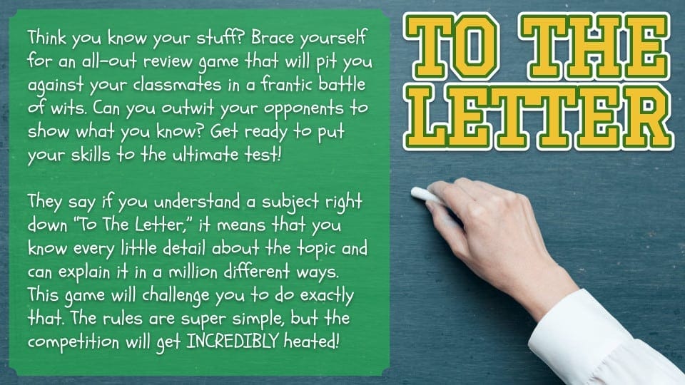 To The Letter (1) – EMC2 Learning