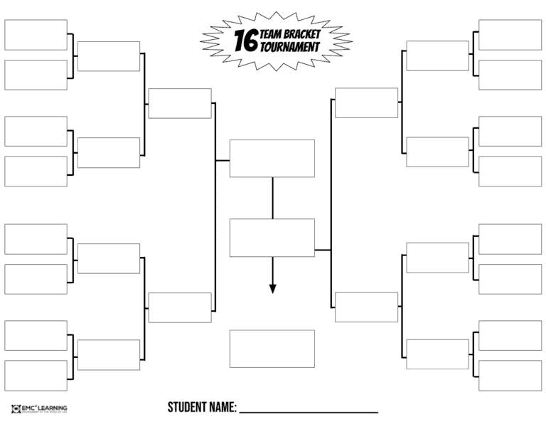 Printable Tournament Brackets (1) – EMC2 Learning