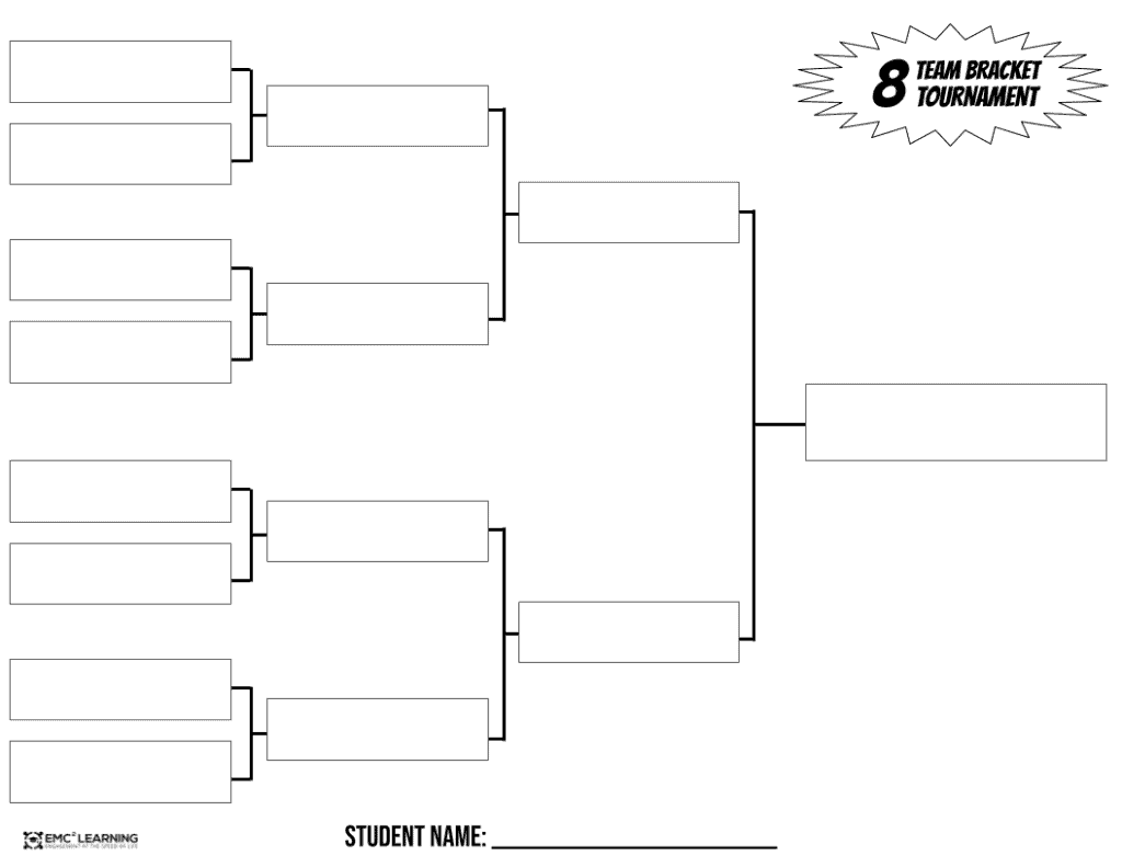 Printable Tournament Brackets – EMC2 Learning