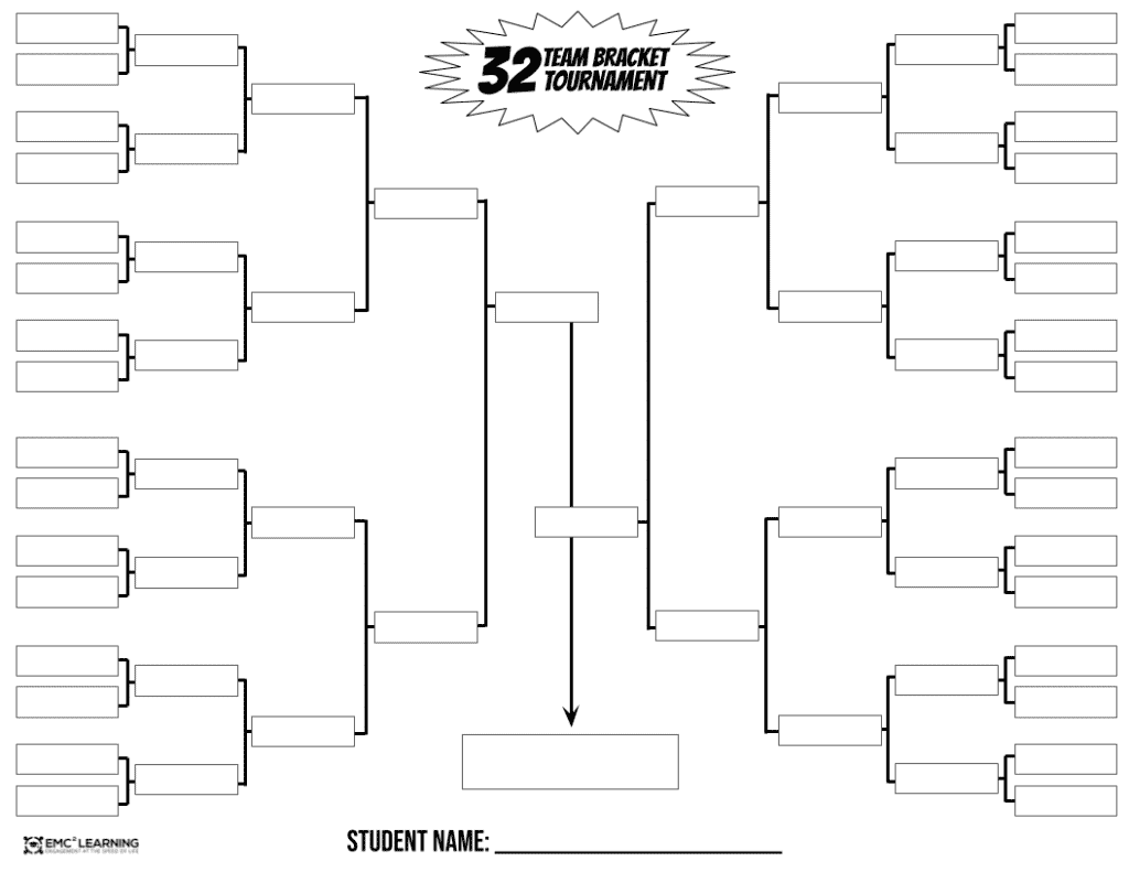 Printable Tournament Brackets (2) – EMC2 Learning